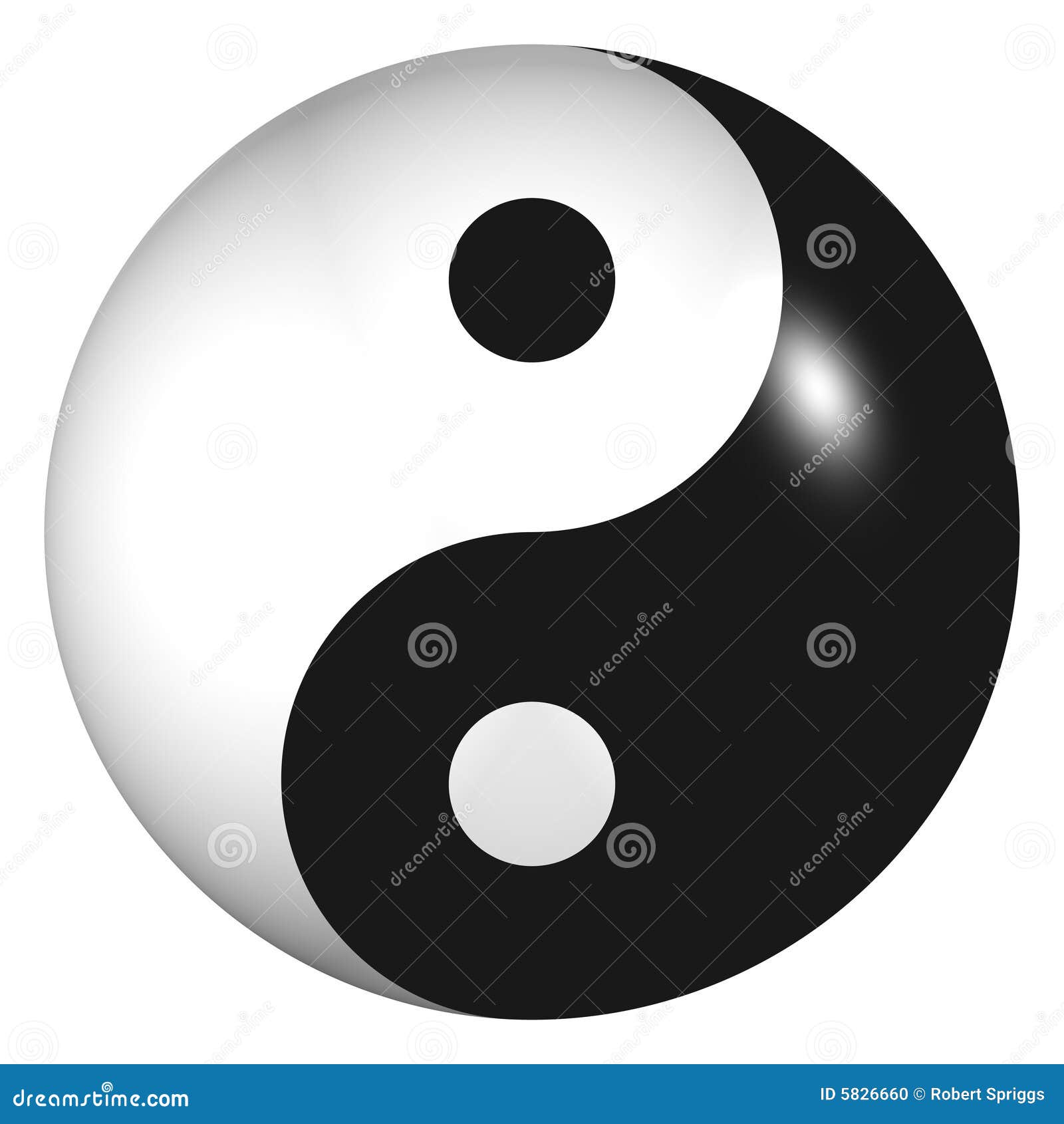 3d Yin Yang Sphere stock illustration. Illustration of element - 5826660