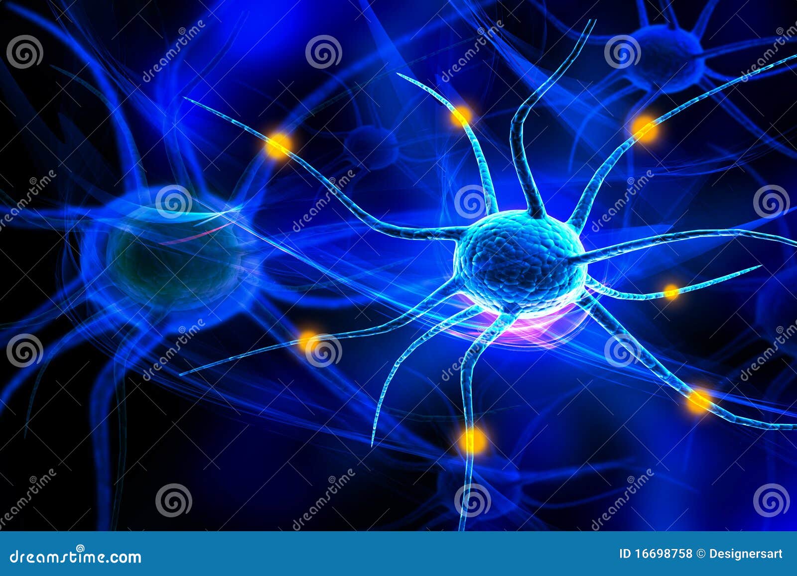 3d zenuwcel stock illustratie. Illustration of dendrieten - 16698758
