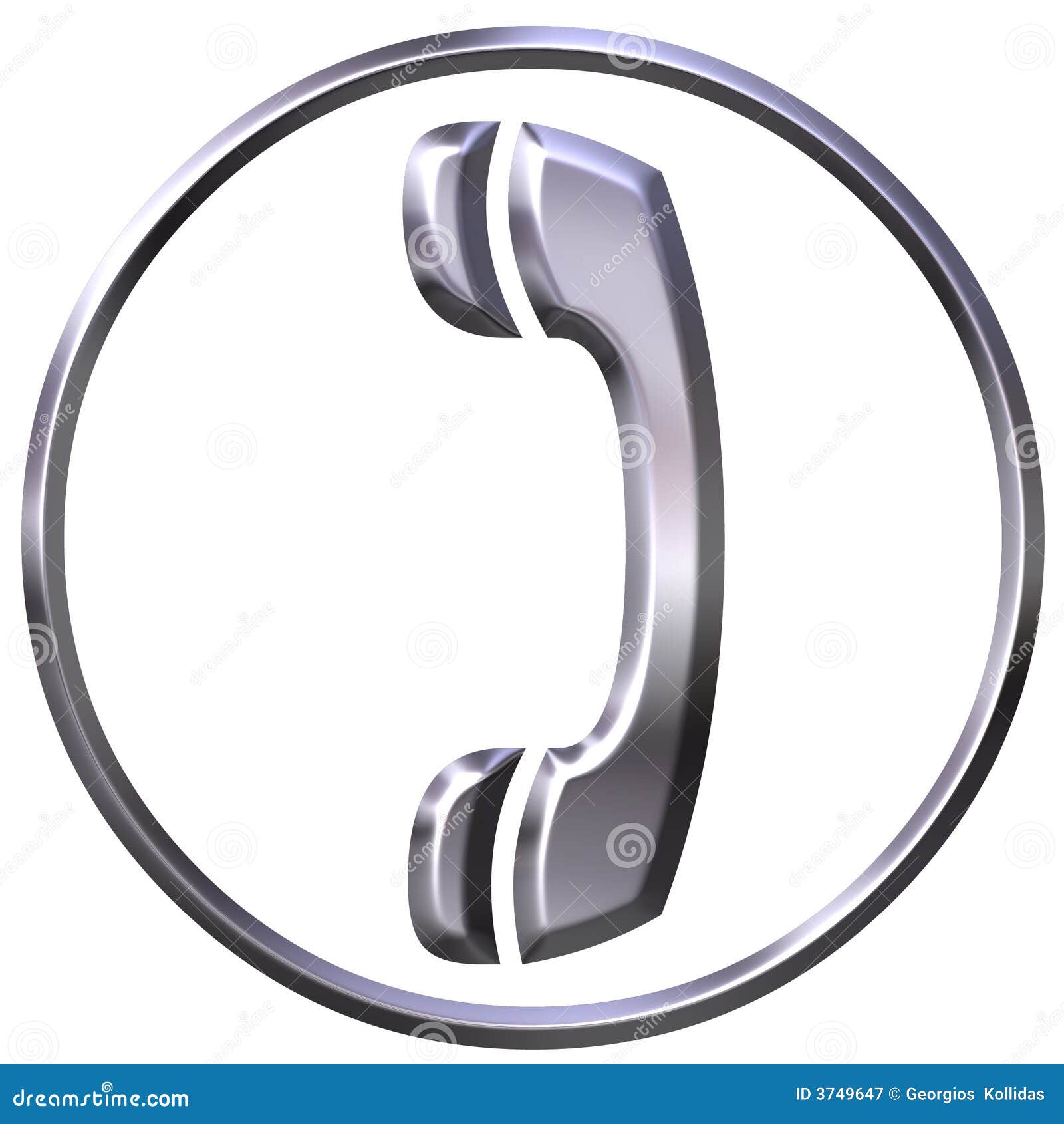 3D Zilveren Teken Van De Telefoon Stock Illustratie - Illustration of ...