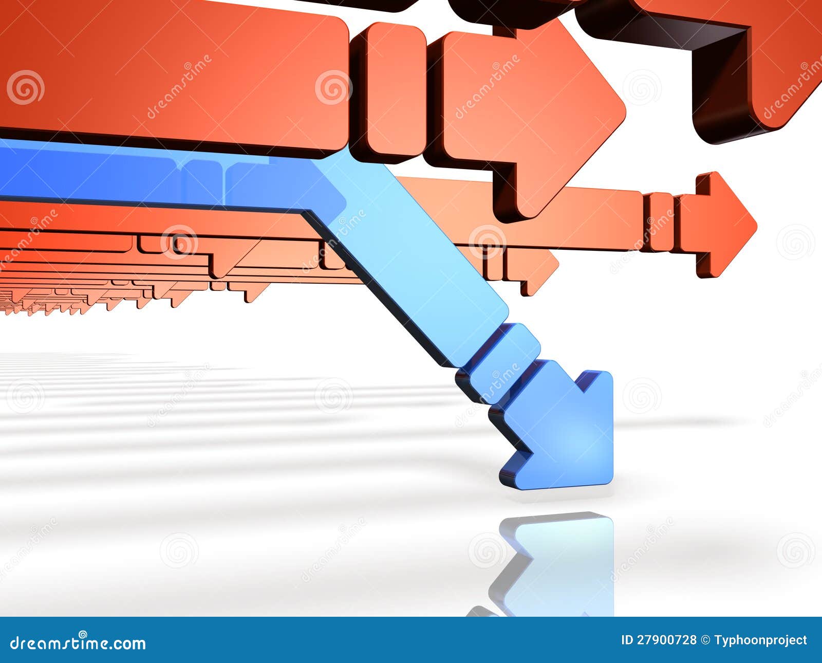 3DCG Illustration Representing a Decline Stock Illustration ...