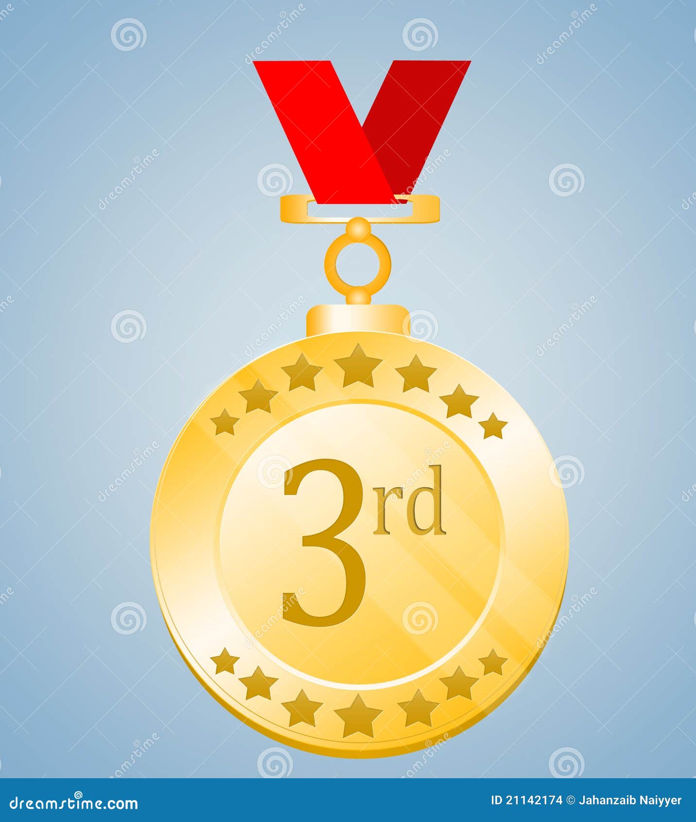 3rd Position Medal stock illustration. Illustration of medal - 21142174