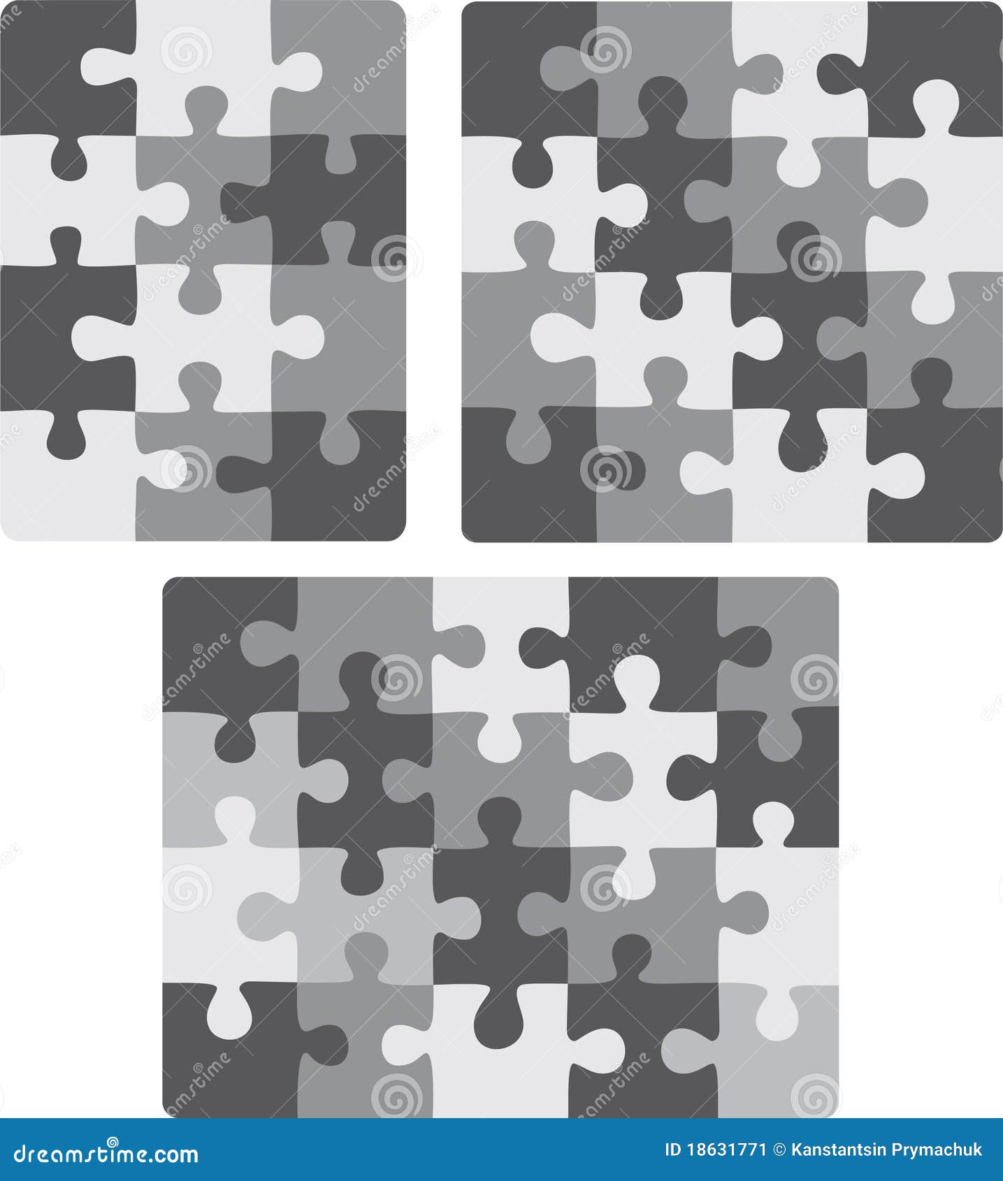 3X4, 4X4 and 5X4 Puzzle Patterns Stock Vector - Illustration of ...