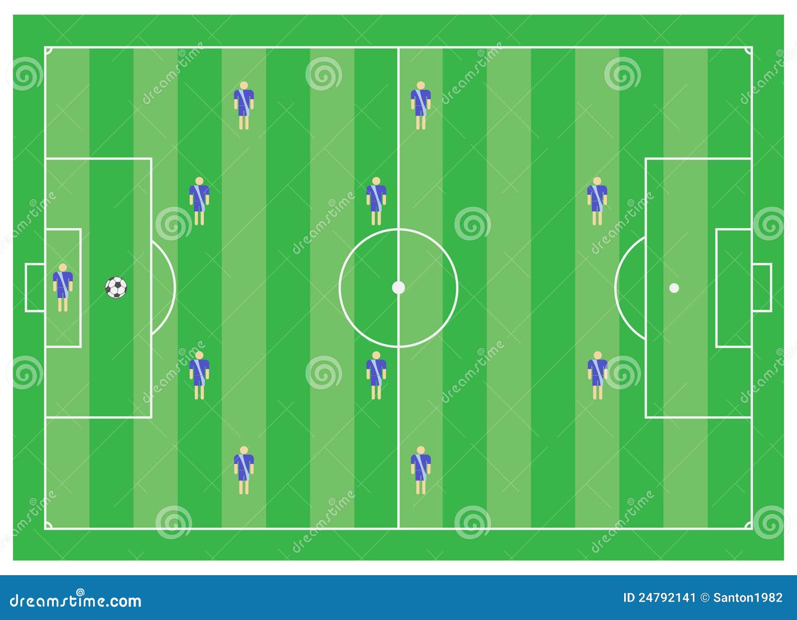 4-4-2 schema di calcio illustrazione vettoriale. Illustrazione di gioco ...