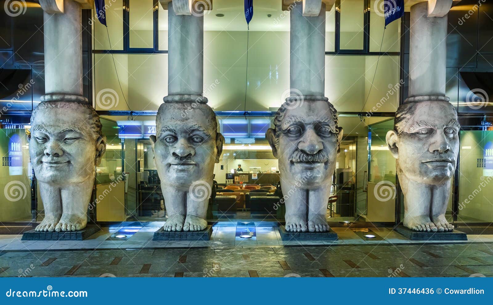 4 Abstract Heads and Legs Sculpture at Dotonbori Editorial Photo ...