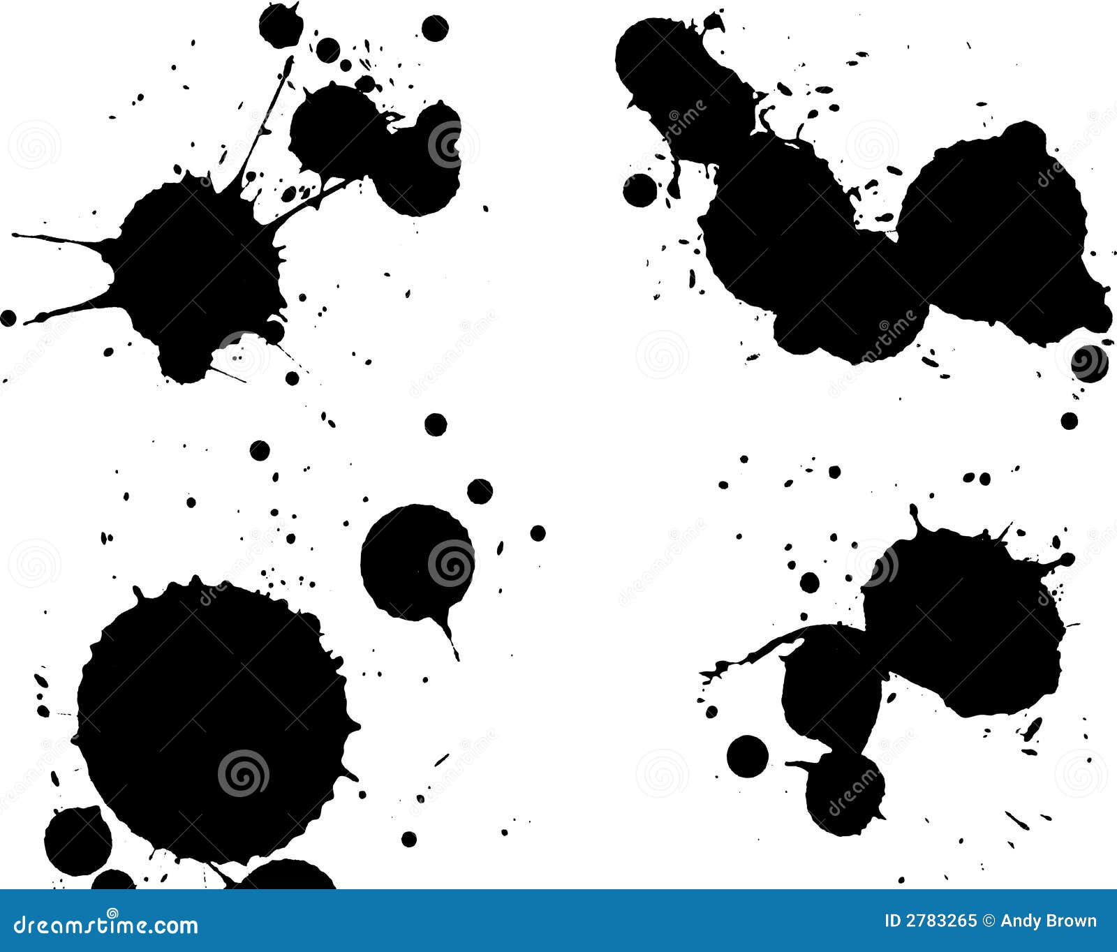 4 Black Splats 4 stock vector. Illustration of designs - 2783265