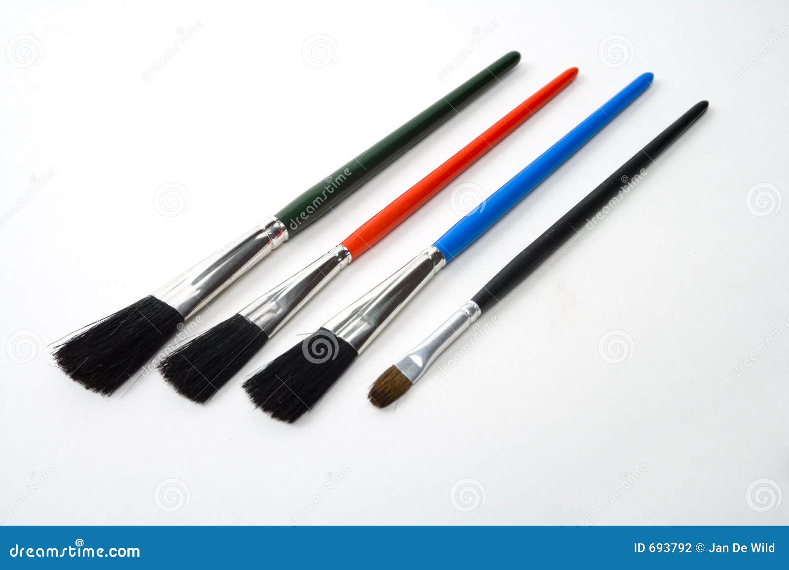 4 brushes stock photo. Image of stir, hair, blue, decorator - 693792