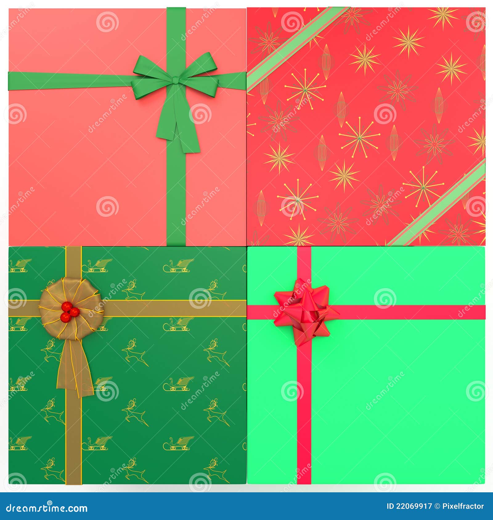4 Christmas presents stock illustration. Illustration of wrapping ...