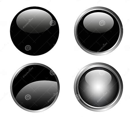 4 Classy Black Buttons stock vector. Illustration of rounded - 2802875