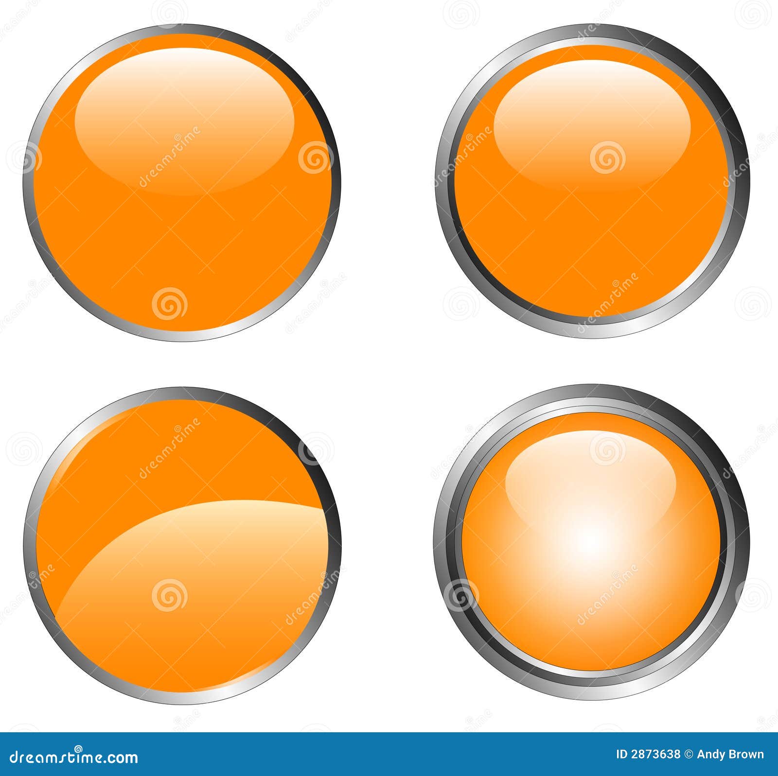 4 Classy Orange Buttons stock vector. Illustration of element - 2873638