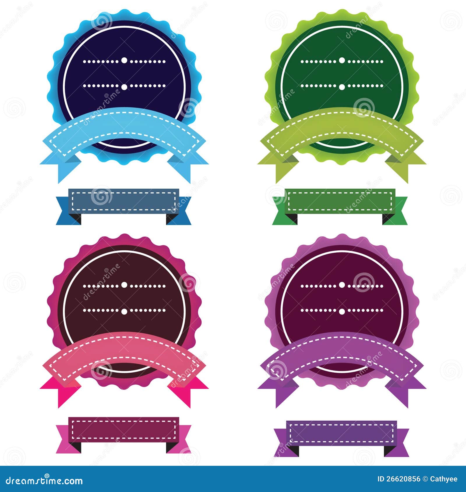 4 Color Badges stock illustration. Illustration of purple - 26620856