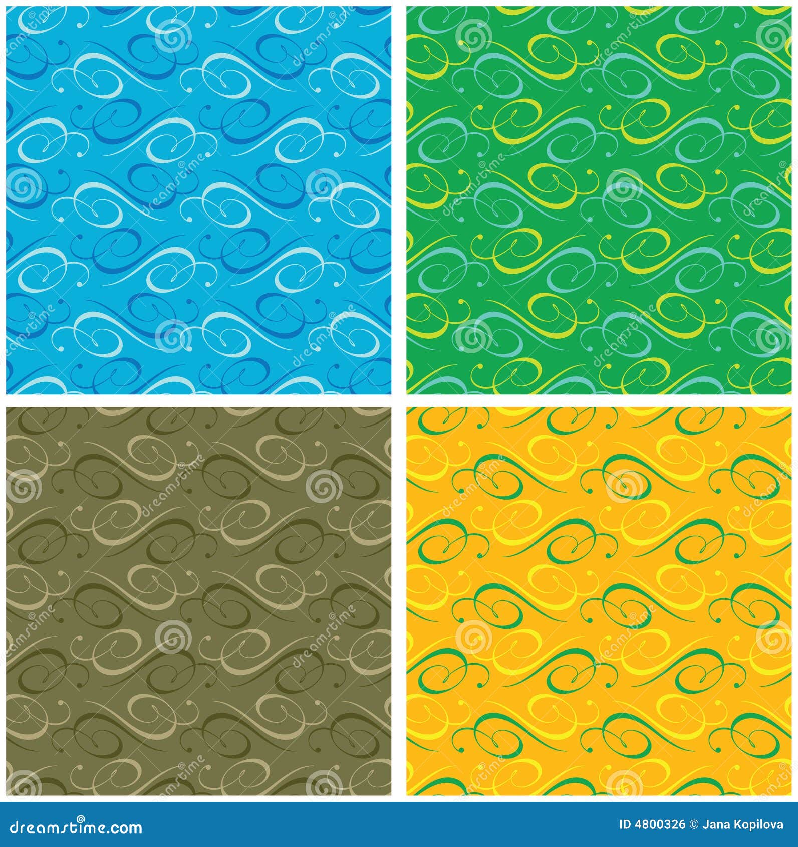 4 Color Ornament Seamless Pattern Stock Vector - Illustration of design ...