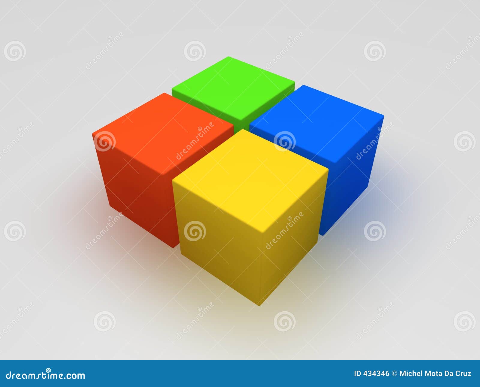 4 colored boxes stock illustration. Image of colored, yellow - 434346