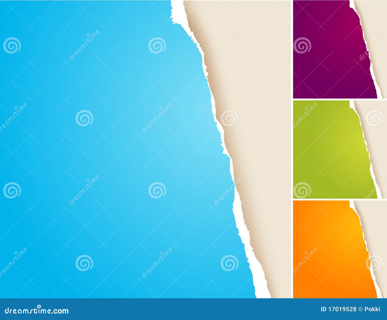 Colored Ripped Paper Strips Collection. Realistic Paper Scraps With ...