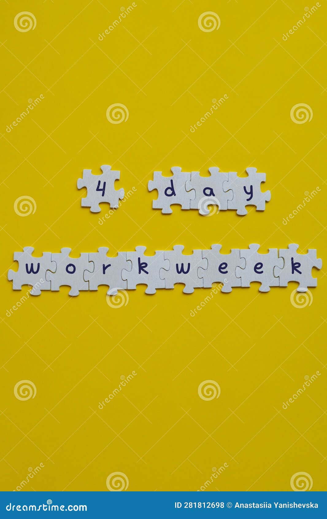 4 Day Work Week Symbol on Puzzles Four Day Working Week Concept. Modern ...