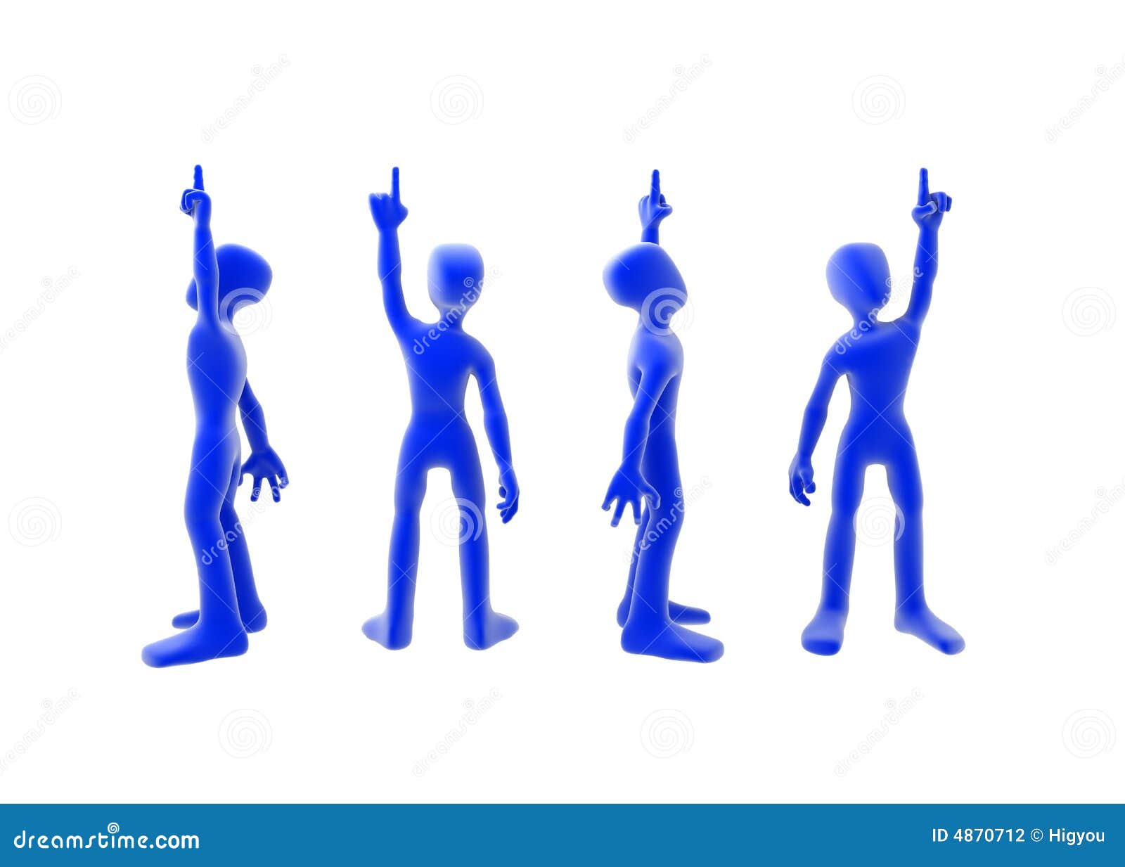 4 Figures Pointing Up stock illustration. Illustration of figure - 4870712