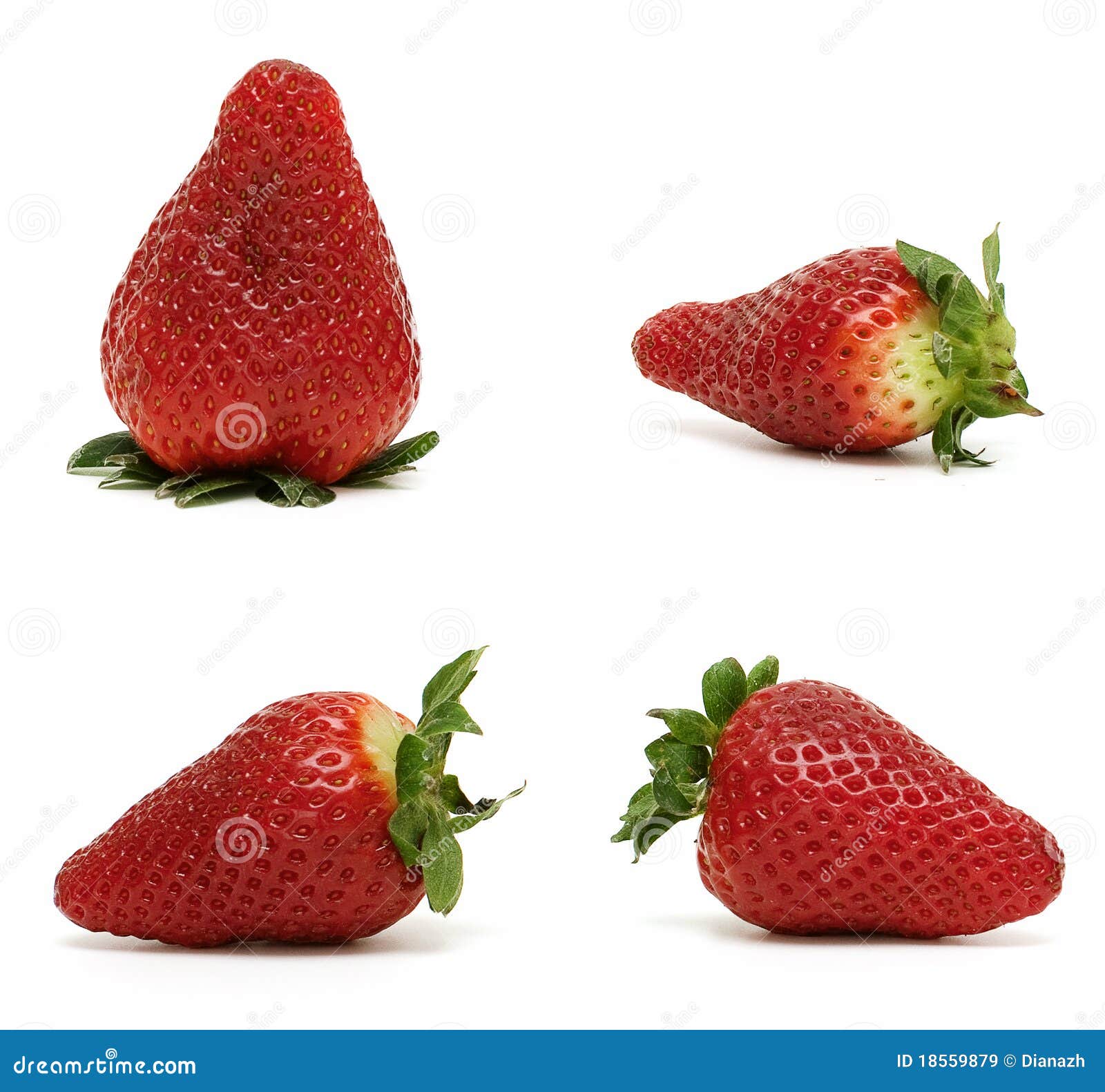 4 Fraises De Taille Et De Forme Différentes Images libres de droits ...