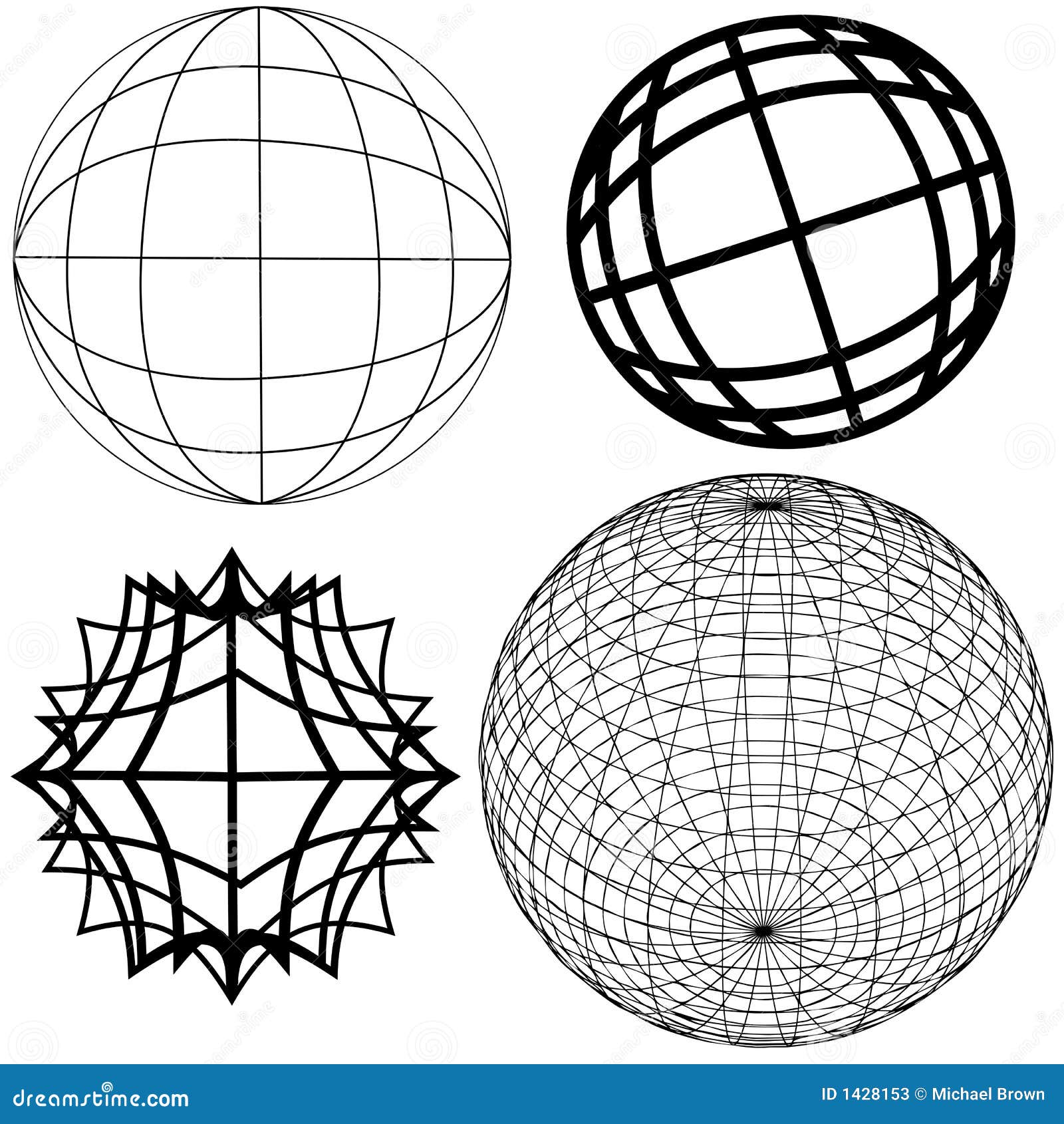 4 Globe Elements stock vector. Illustration of grid, designs - 1428153