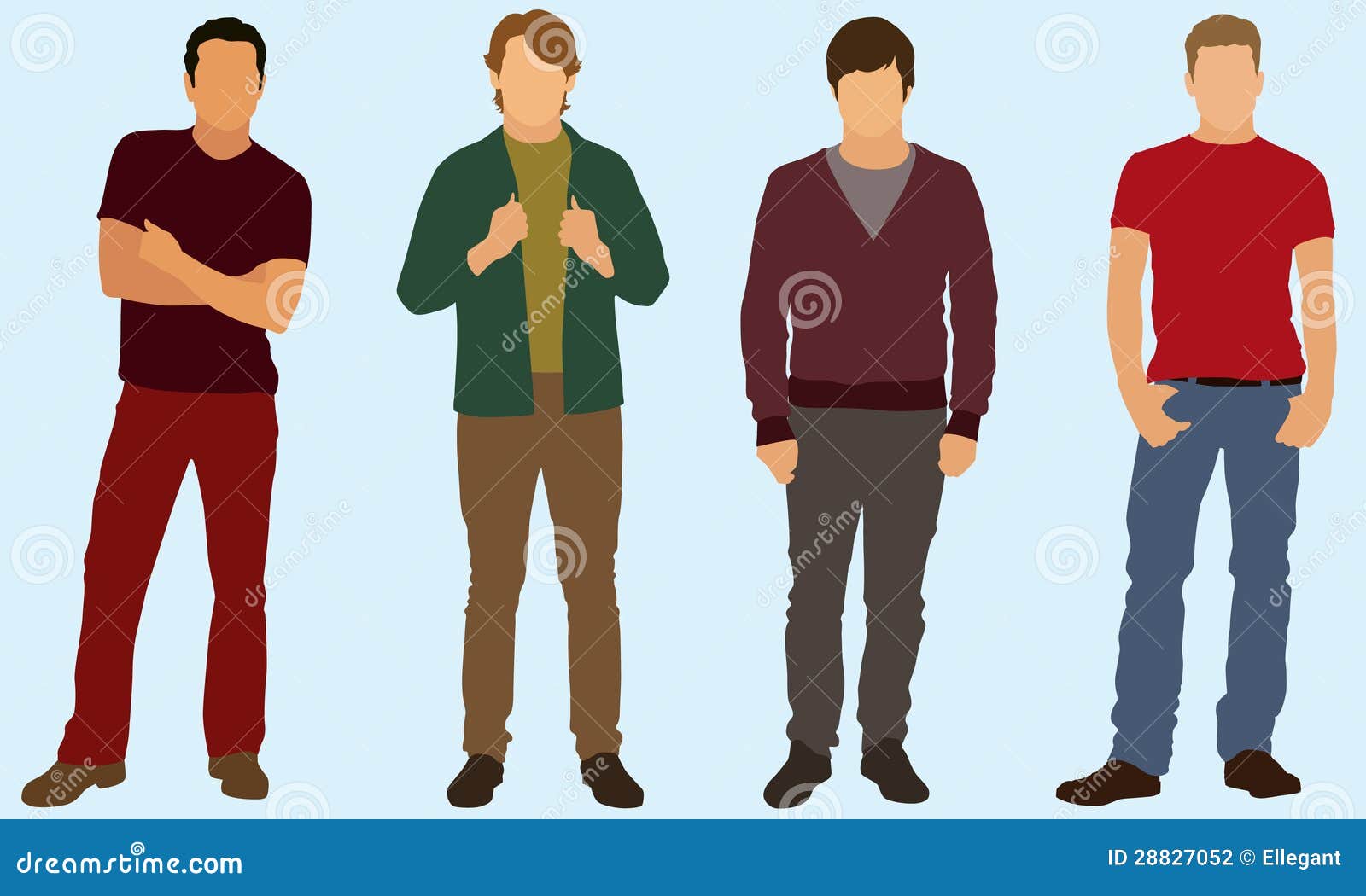 4 guys stock vector. Illustration of gesture, adults - 28827052