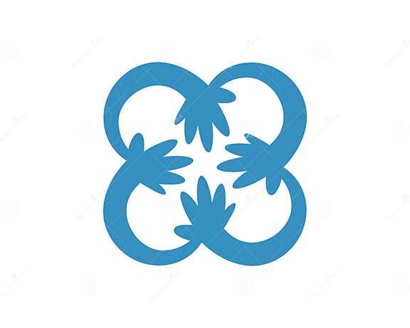 4 hands logo icon template stock illustration. Illustration of symbol ...