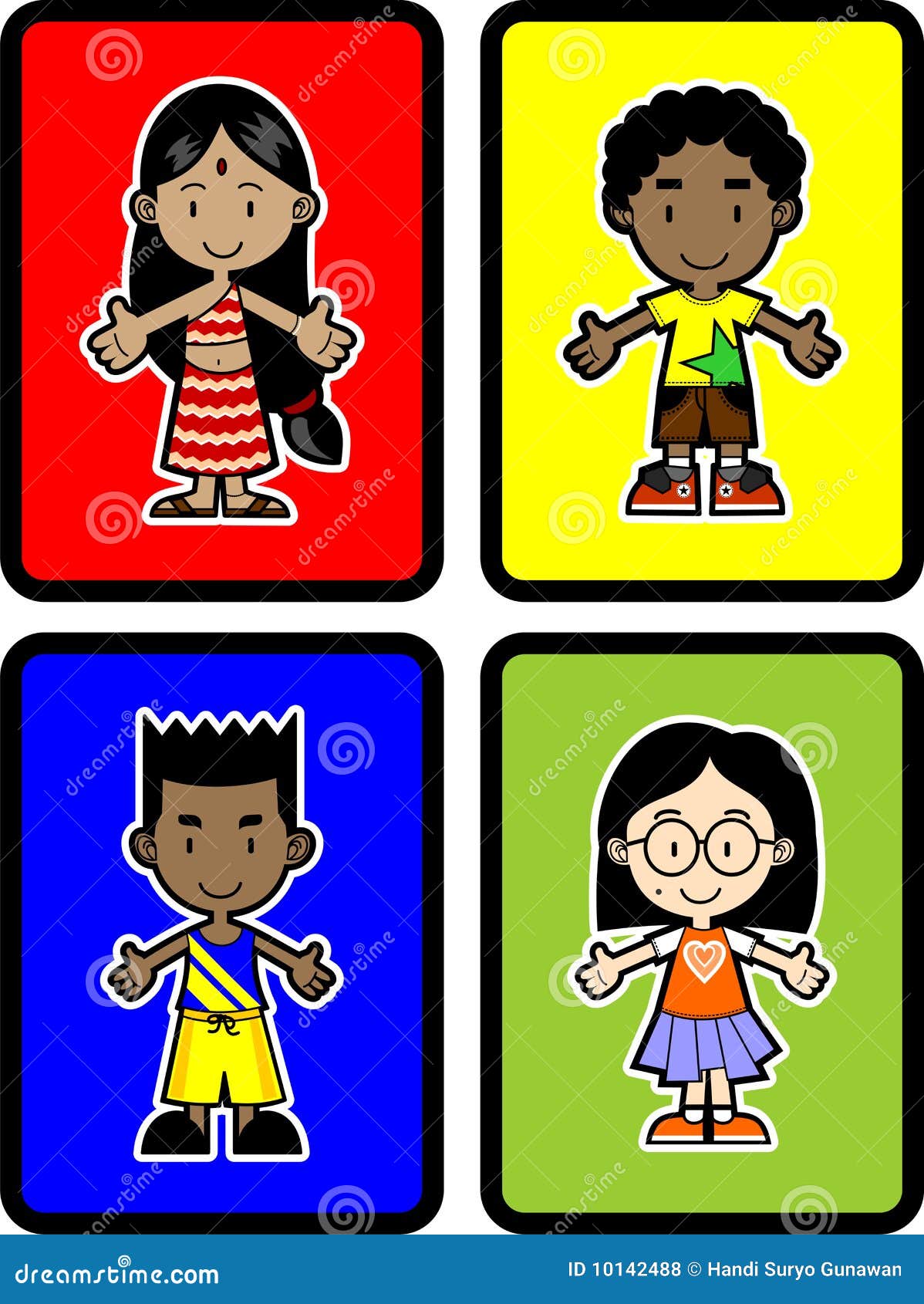 4 Kids stock vector. Illustration of hands, girl, pink - 10142488