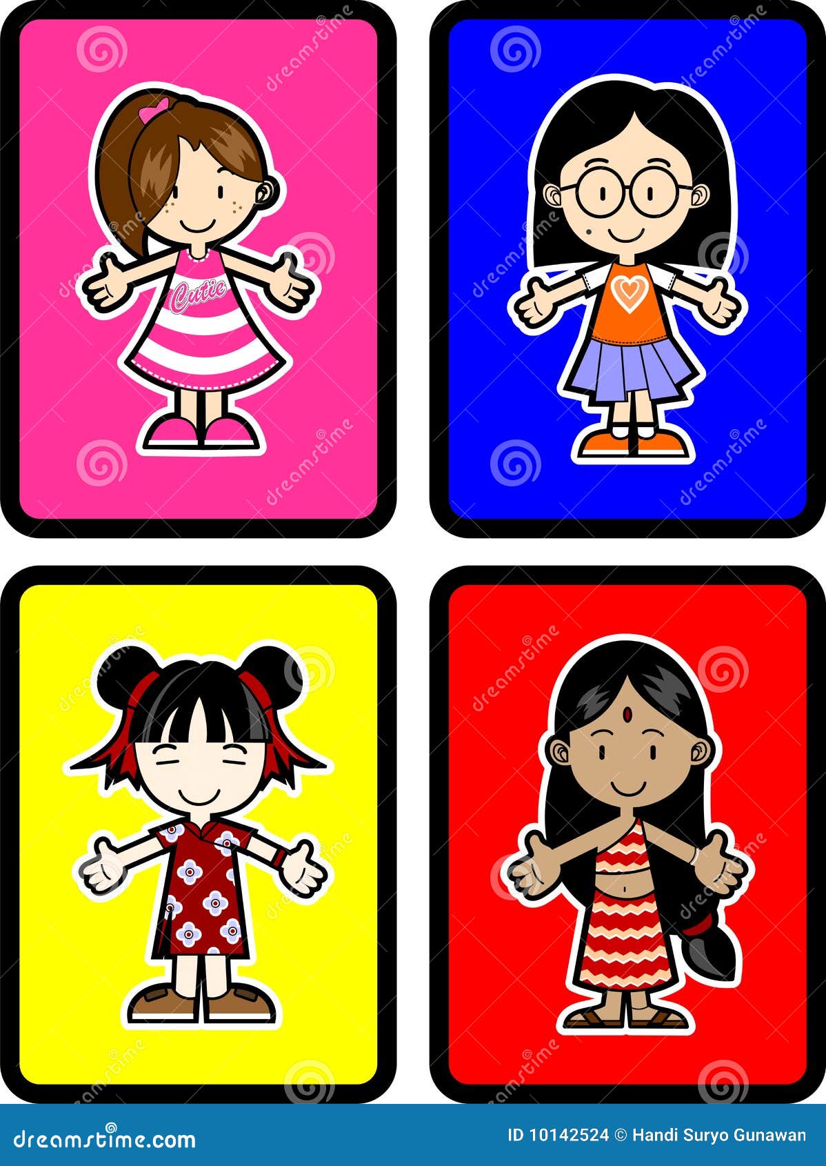 4 Kids stock vector. Illustration of cartoon, caucasian - 10142524