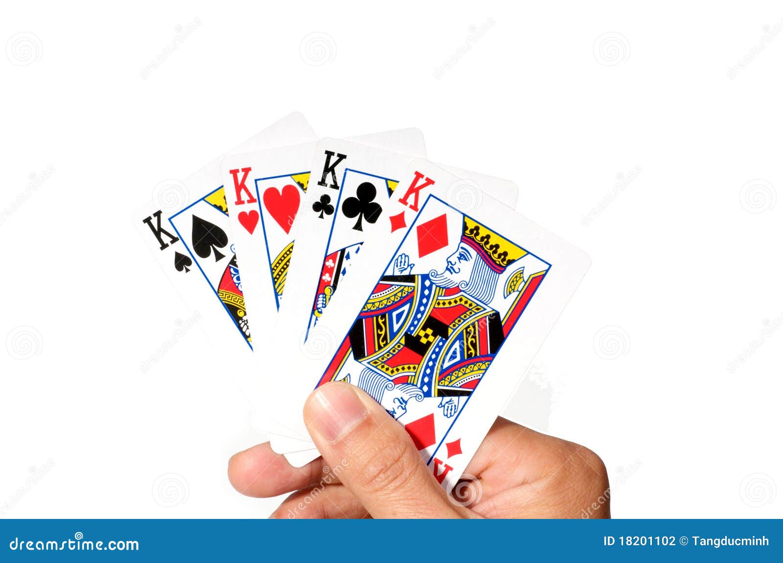 4 Kings in hand stock photo. Image of kings, cards, spade - 18201102