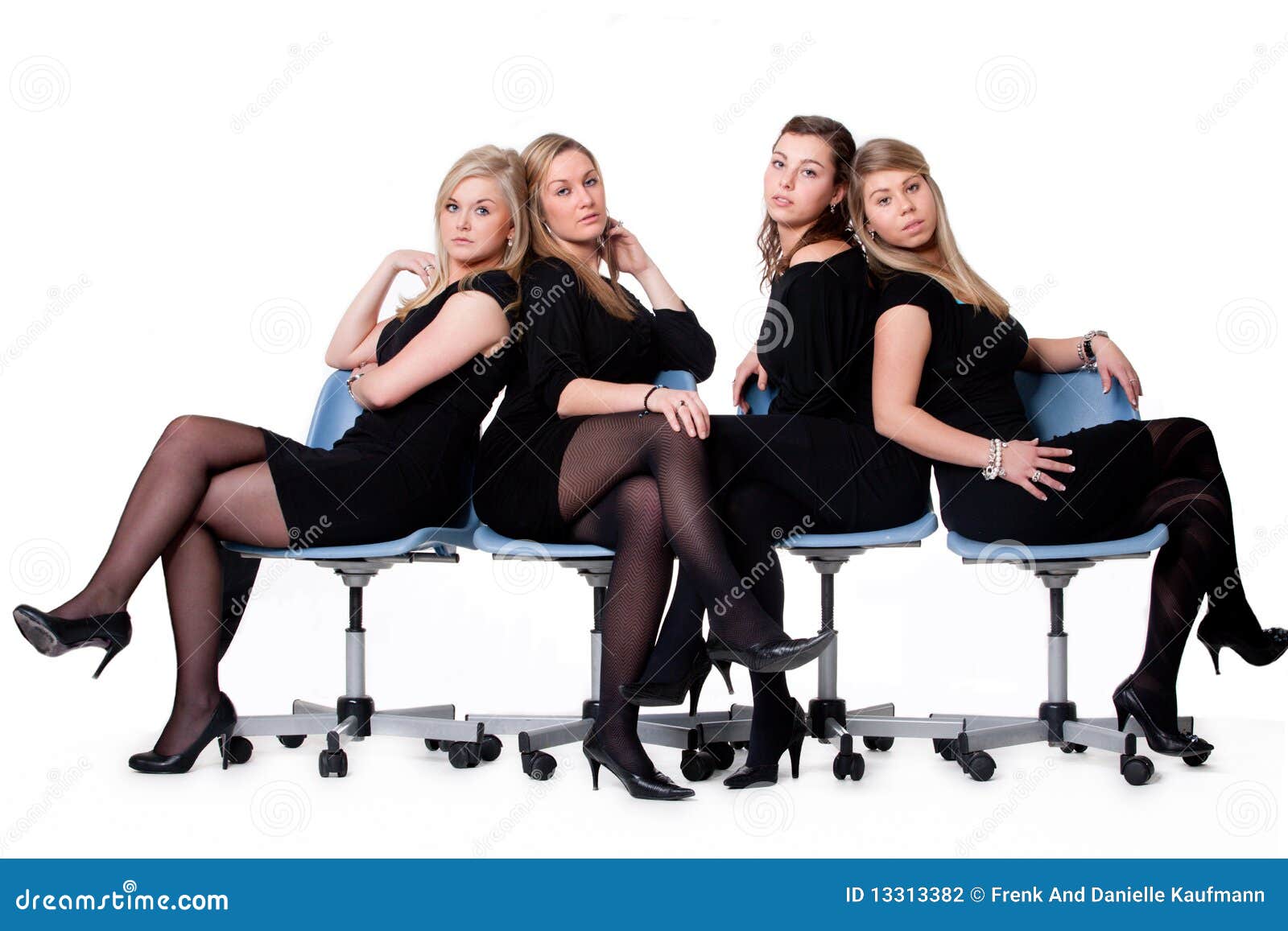 4 ladies on chairs stock photo. Image of cheerful, happiness - 13313382