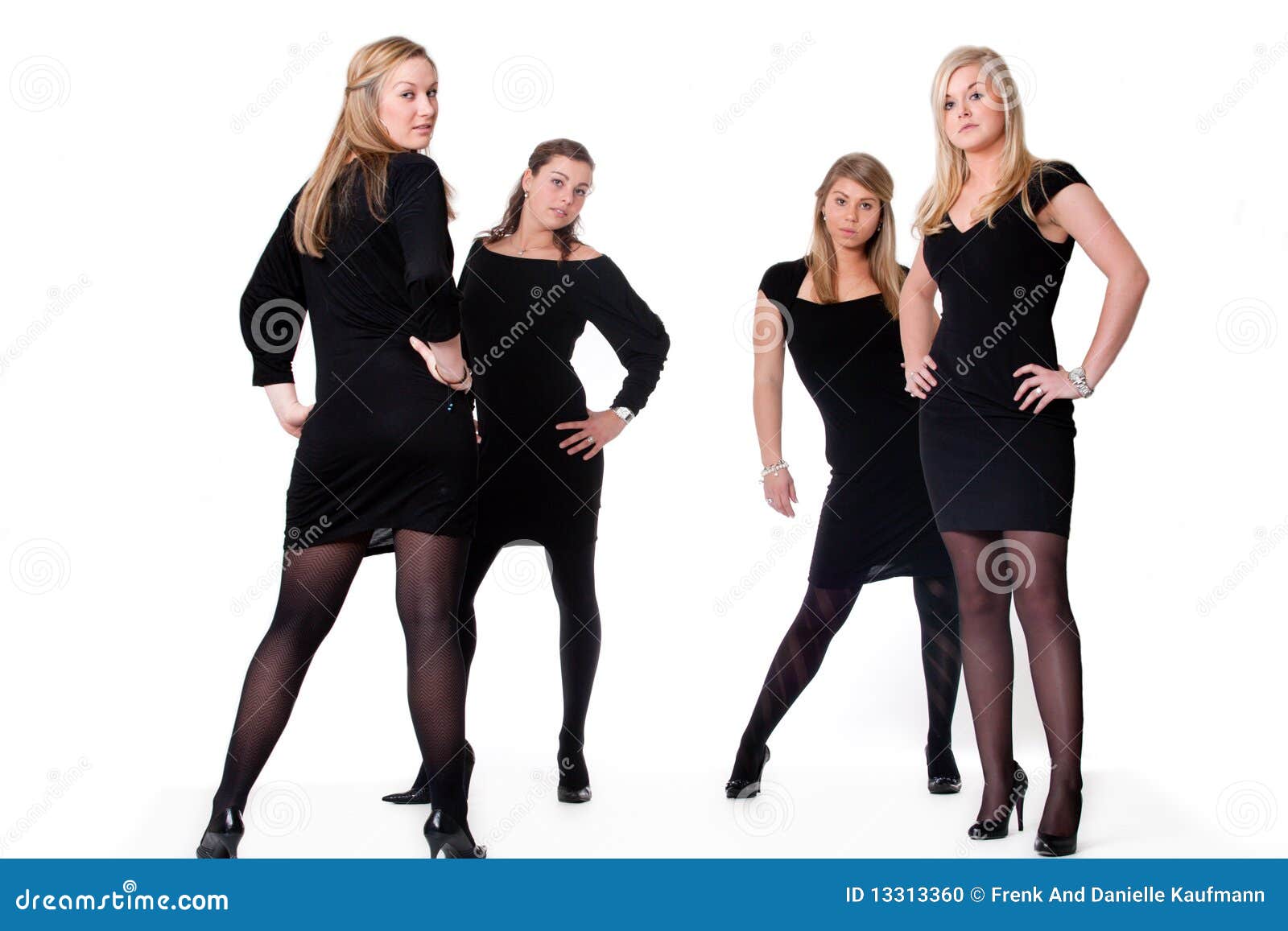 4 ladies in pose stock photo. Image of long, classy, four - 13313360