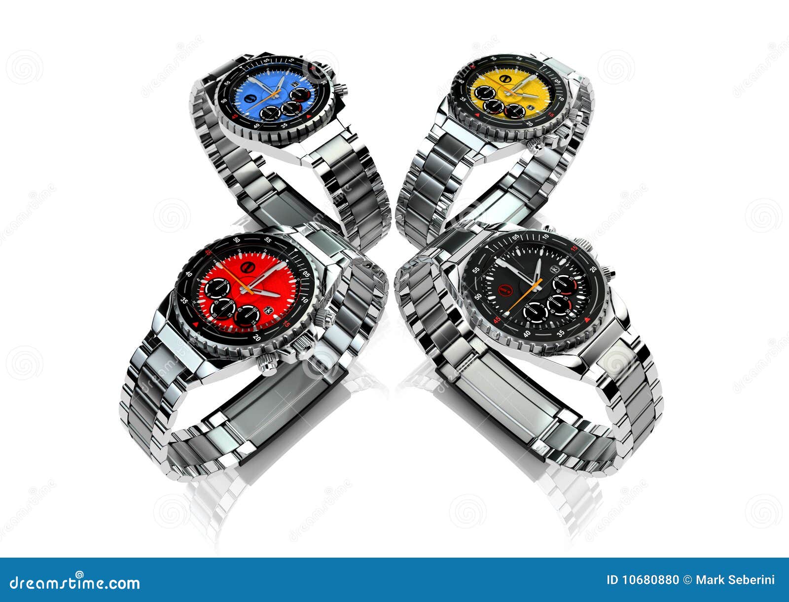 4 men s wrist watches stock illustration. Illustration of watch - 10680880