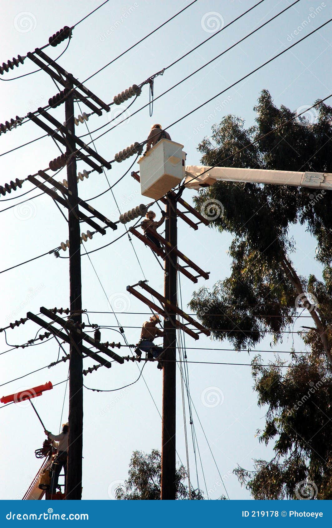 4 Men Working On Pole Picture. Image: 219178