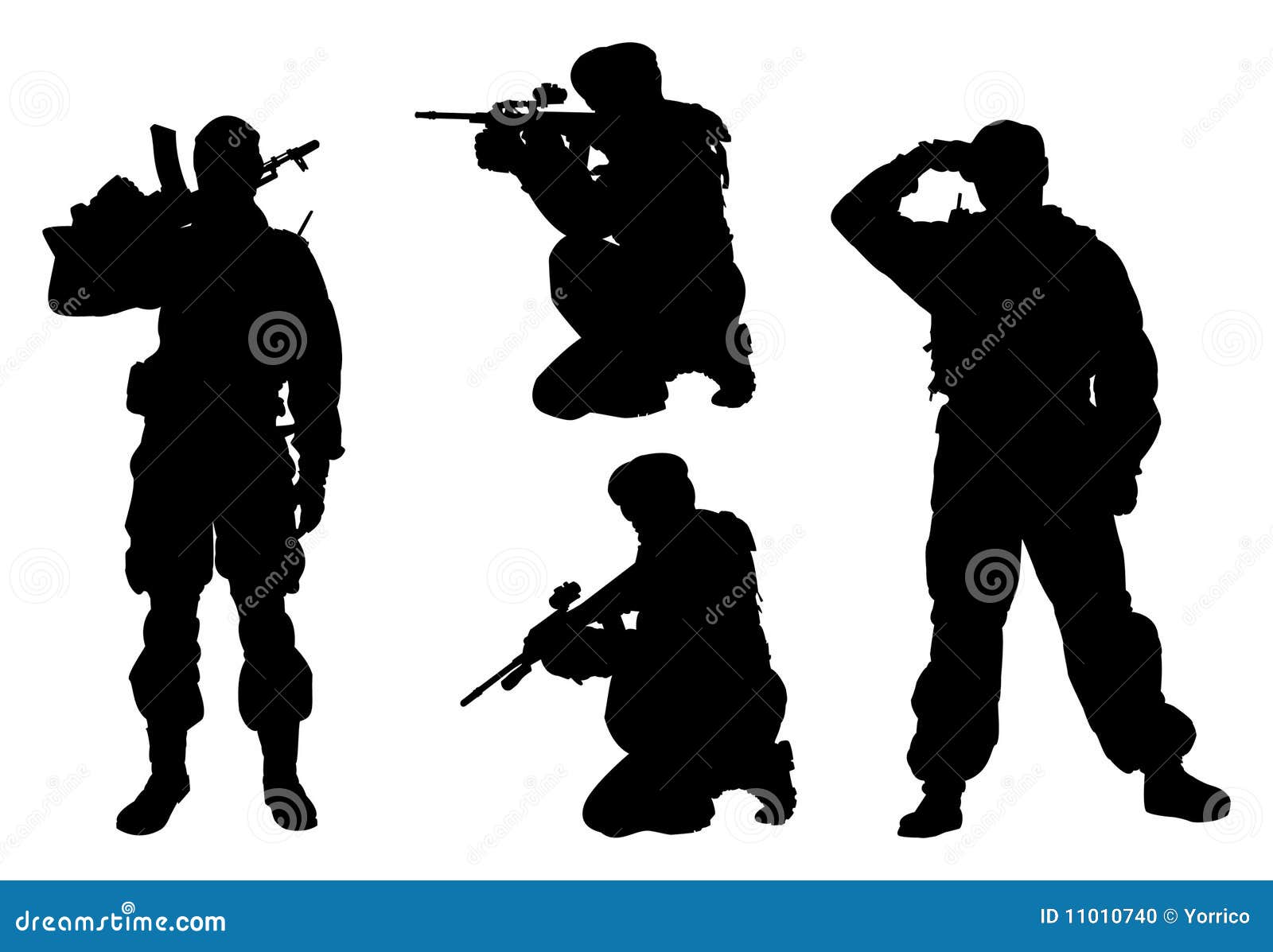 Military Silhouette Set Cartoon Vector | CartoonDealer.com #69588023