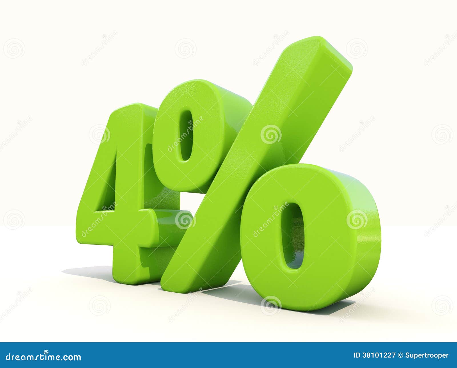 4 Percentage Rate Icon on a White Background Stock Image - Image of ...