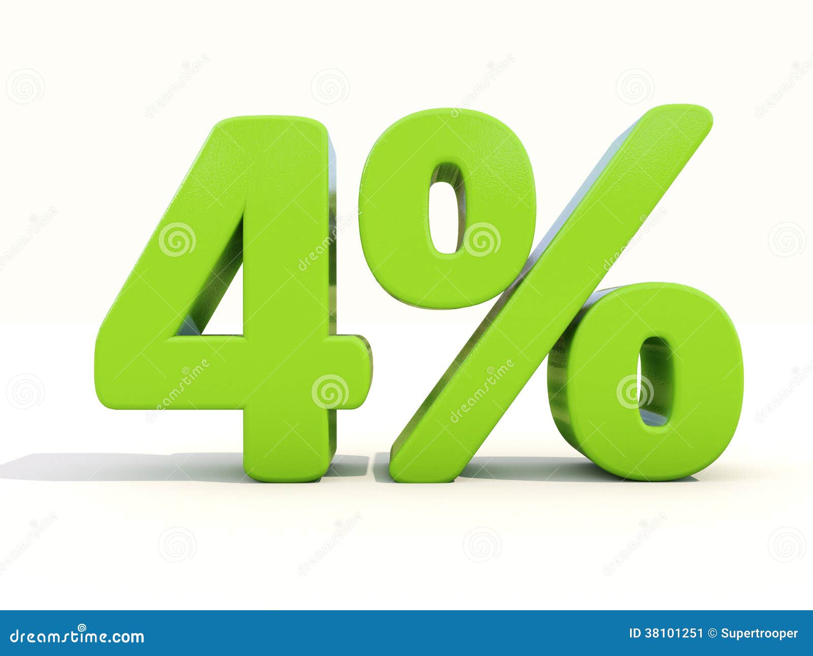 4 Percentage Rate Icon on a White Background Stock Image - Image of ...