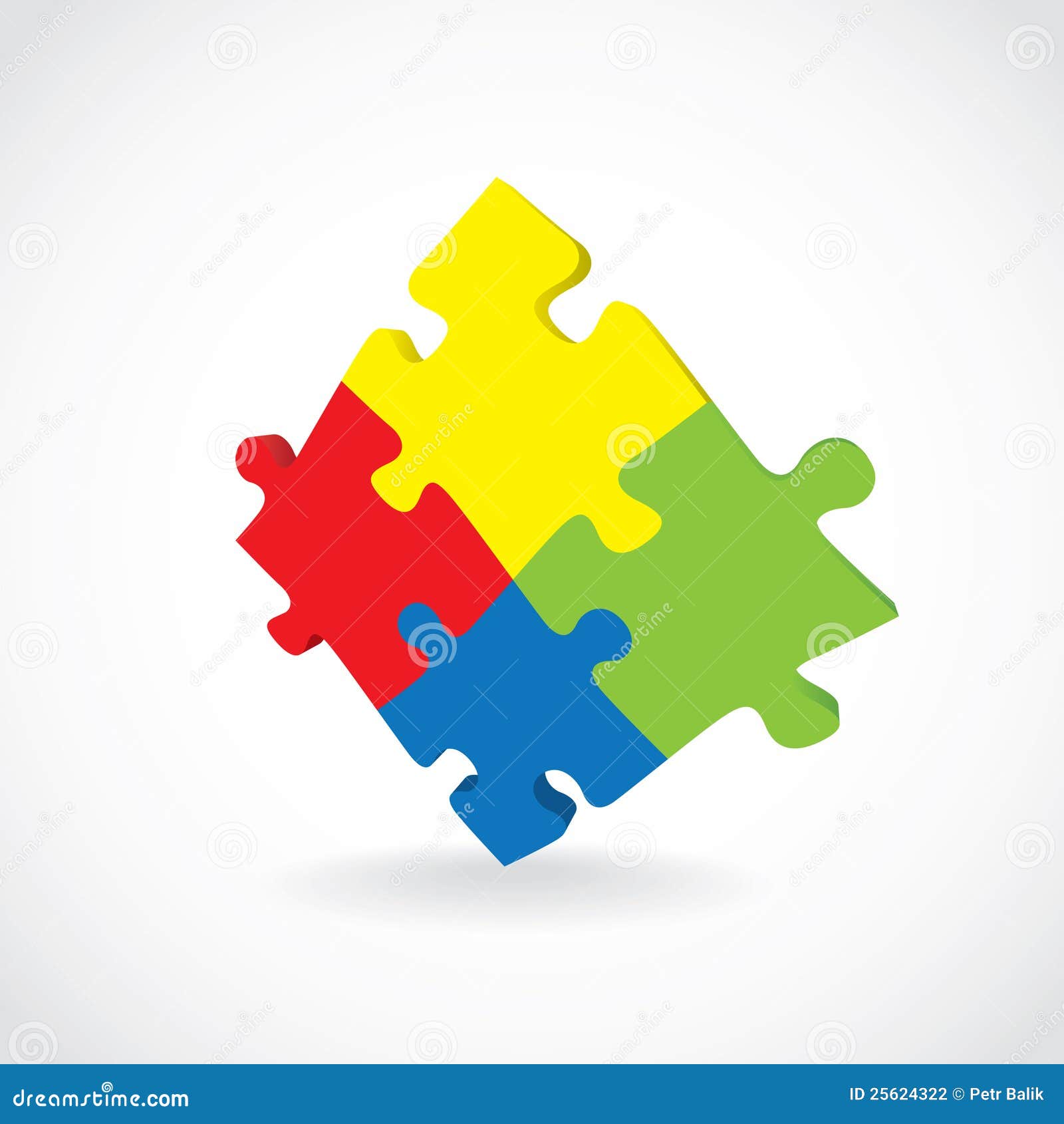 4 pieces of puzzle stock illustration. Illustration of play - 25624322