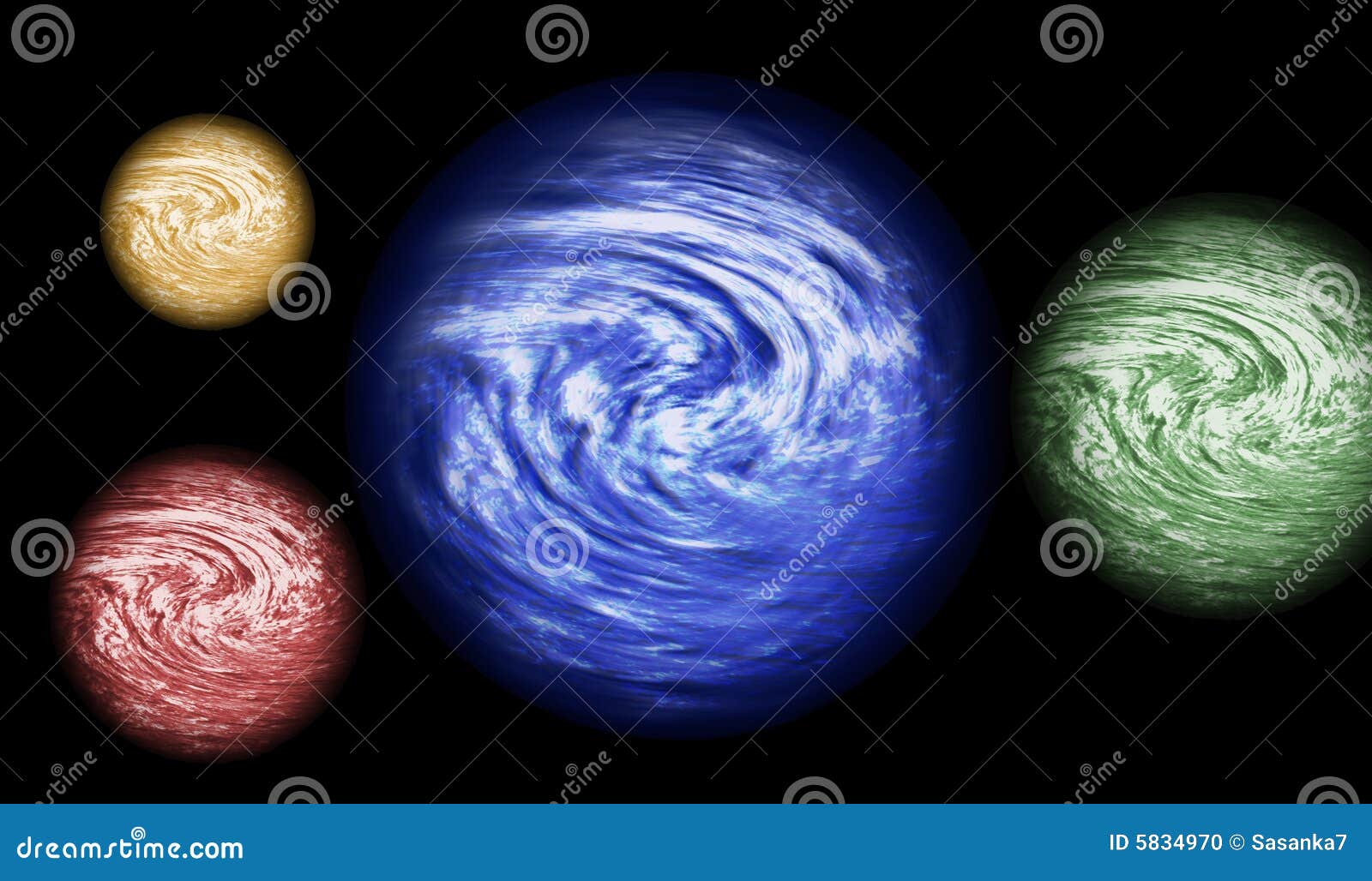 4 planets stock illustration. Illustration of globes, globe - 5834970