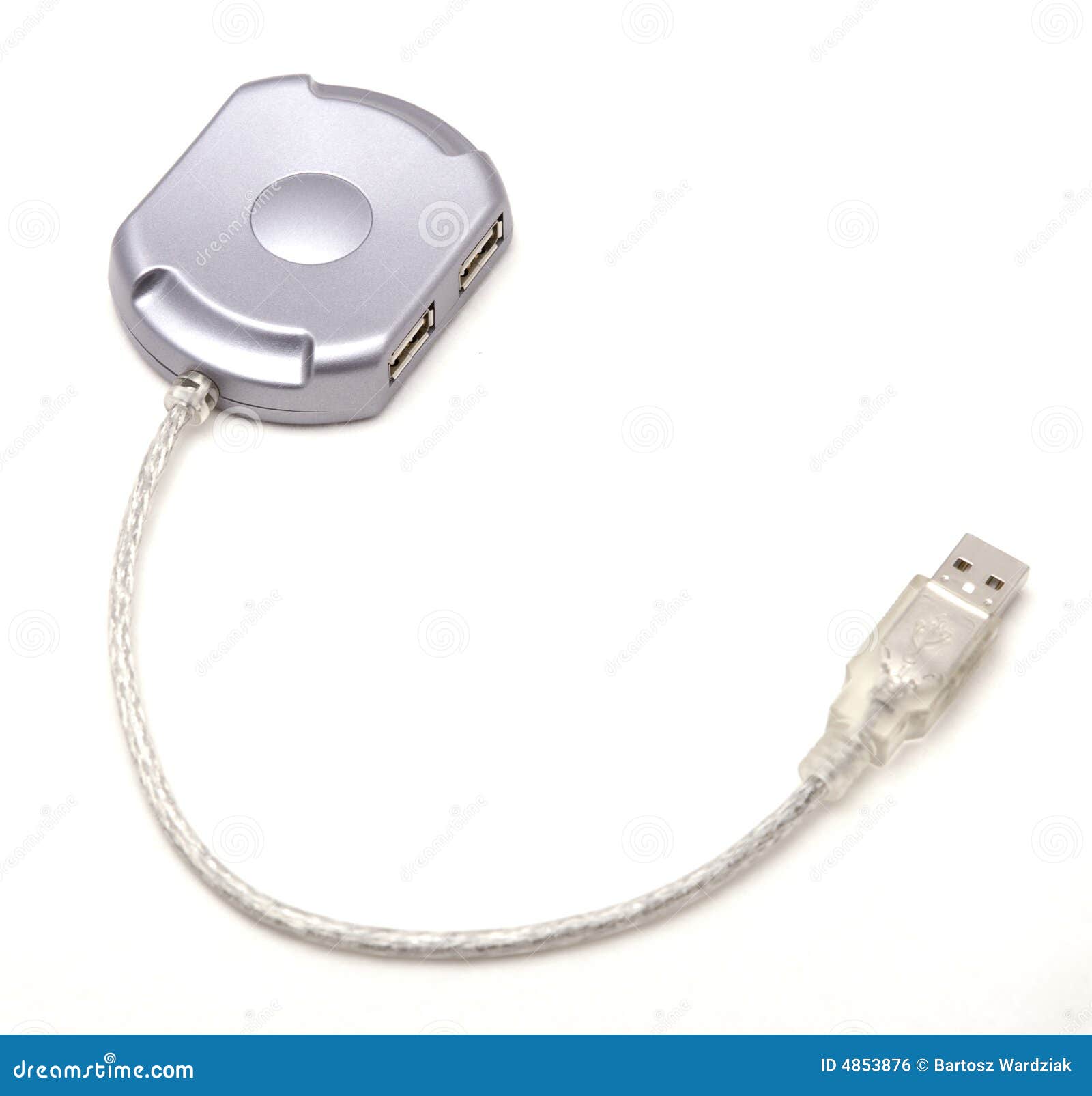 4 port USB silver hub stock photo. Image of external, background - 4853876