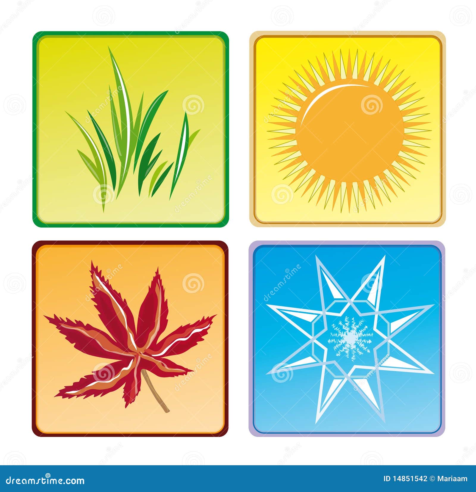 The 4 seasons stock illustration. Illustration of spring - 14851542