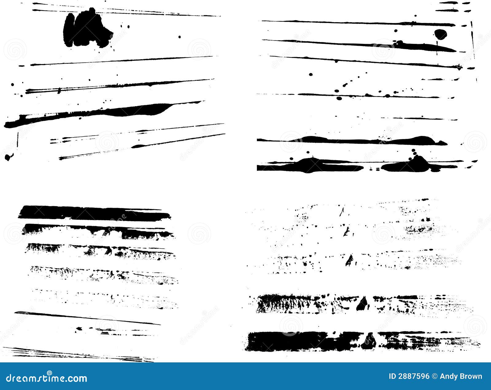 4 Sets of Grunge Stripes stock vector. Illustration of splashing - 2887596