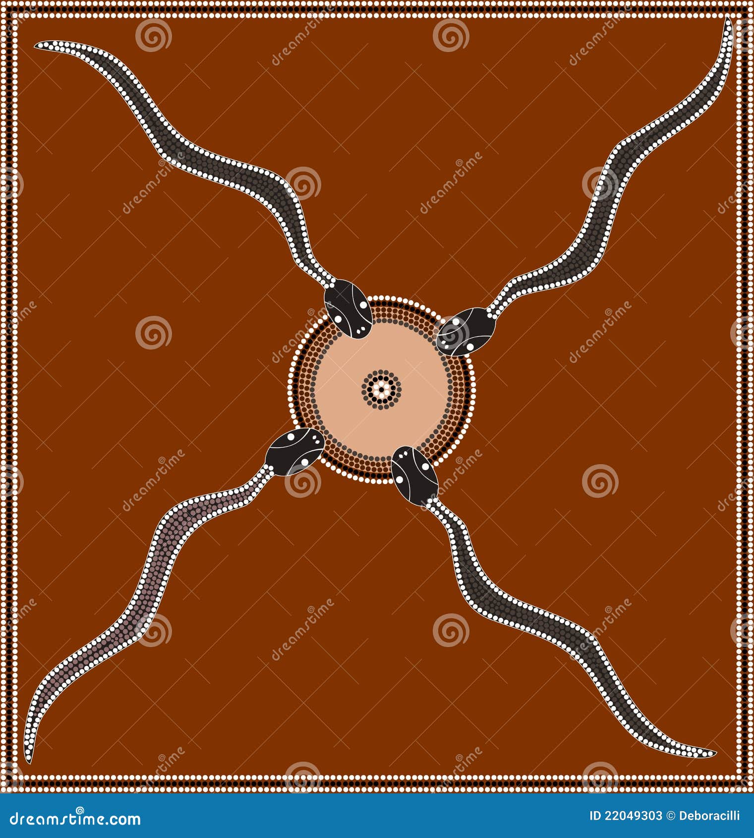 4 snakes stock vector. Illustration of billabong, canvas - 22049303