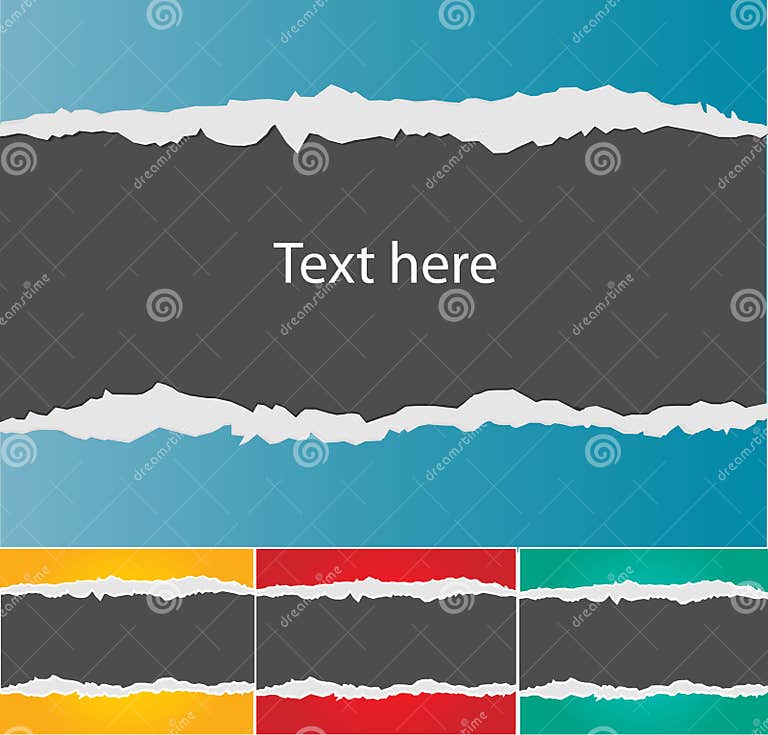 4 Variations of Ripped Paper Stock Vector - Illustration of yellow ...
