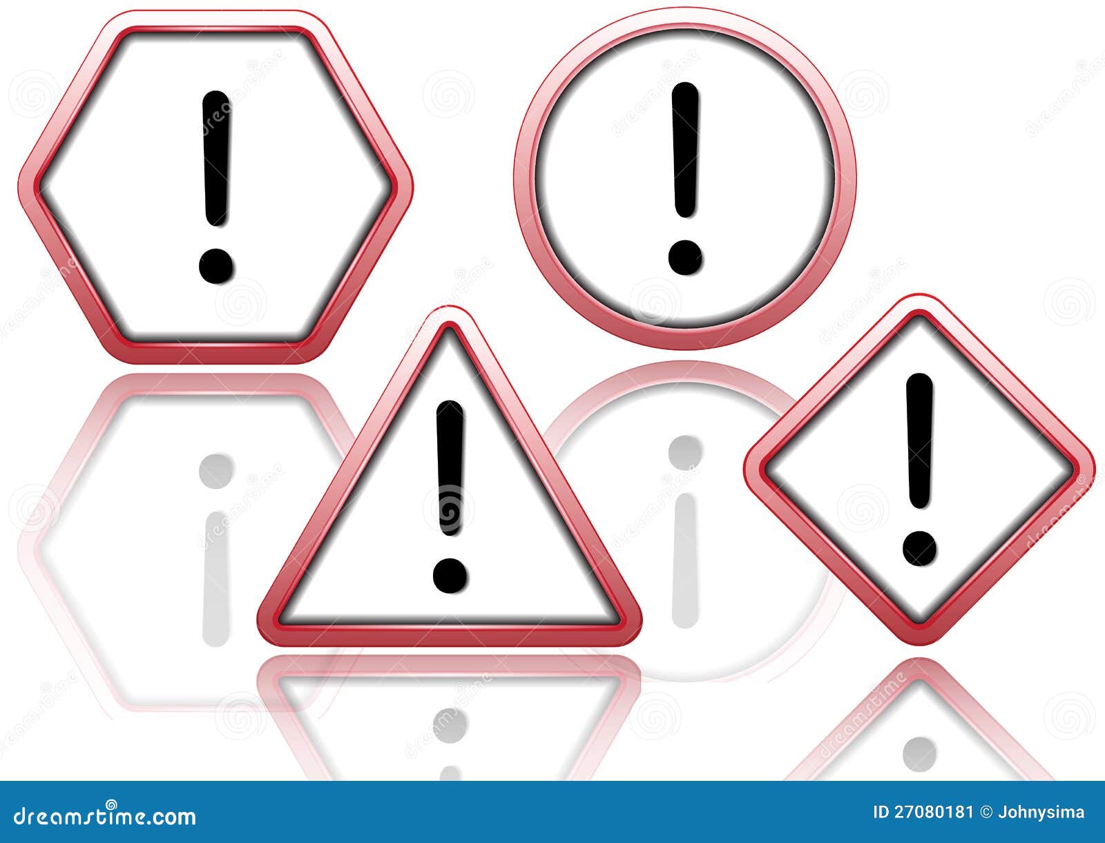 4 Warning Sign stock vector. Illustration of attention - 27080181