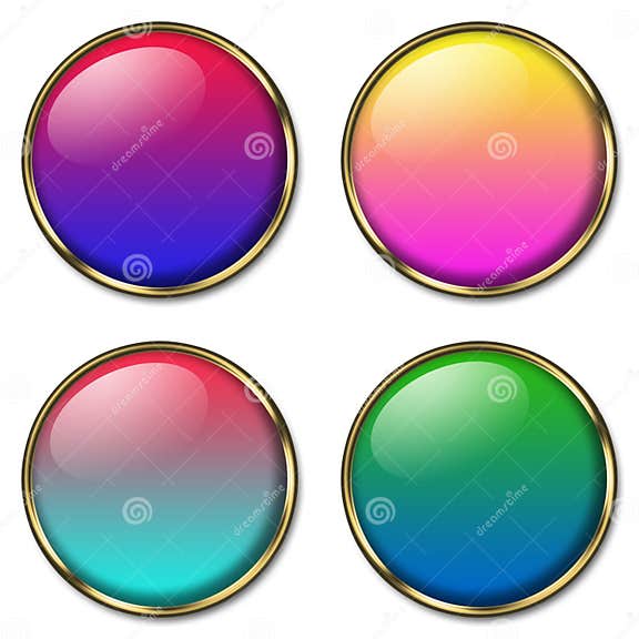 4 web buttons stock illustration. Illustration of green - 66340