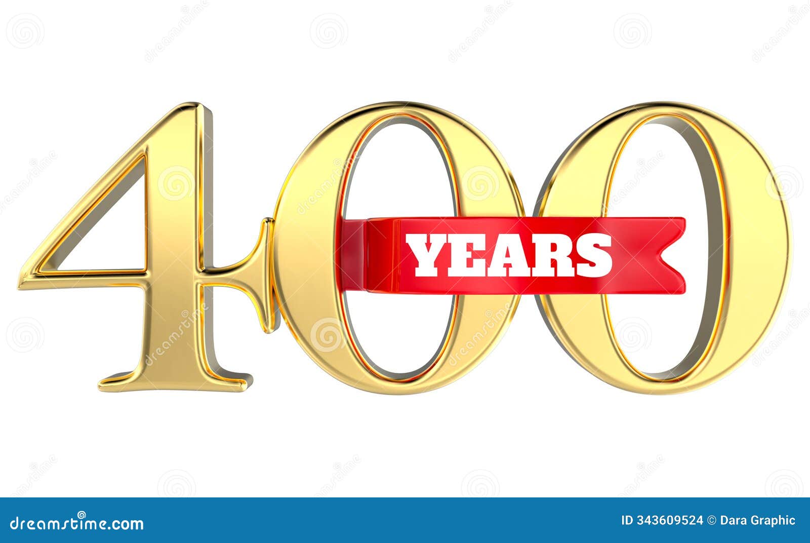 400 Number Gold 3D Render with White Background Stock Illustration ...