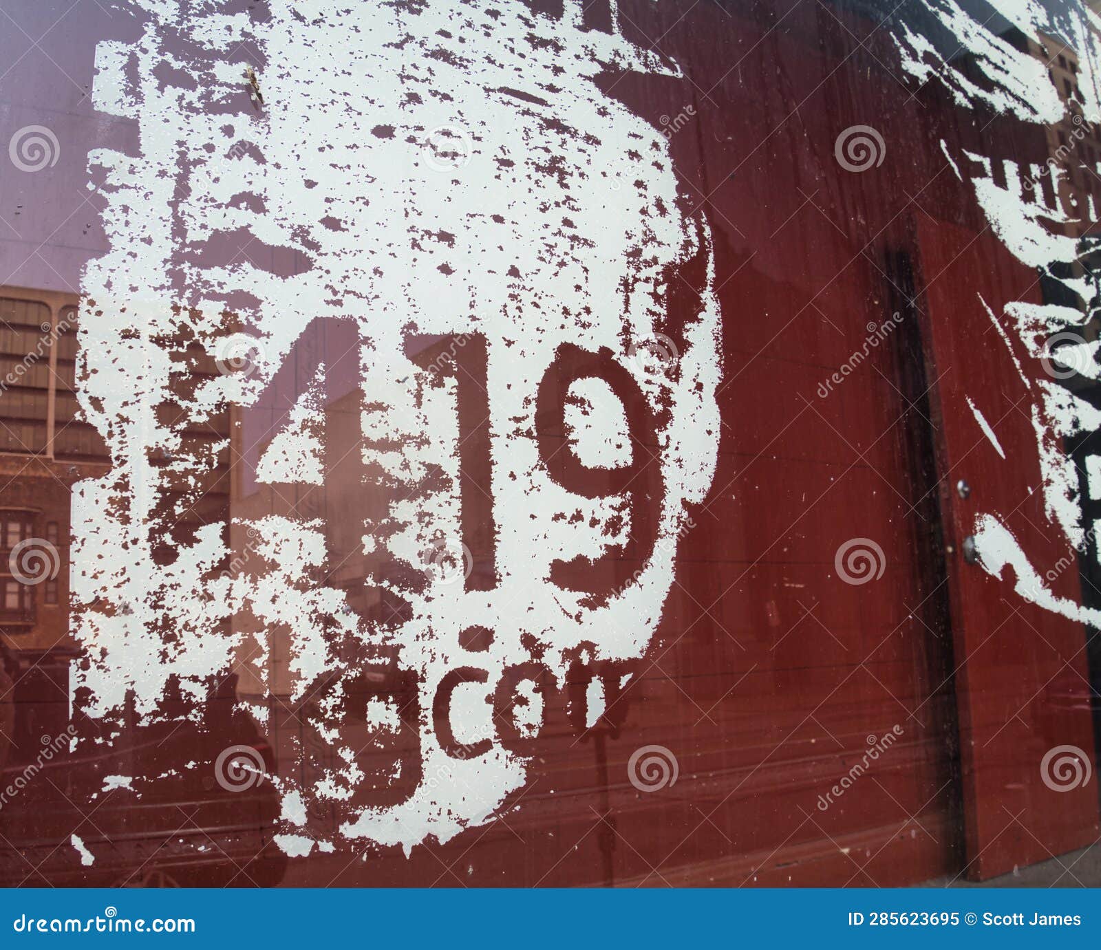 419 Area Code Painted on Window Toledo Ohio Stock Image - Image of ...