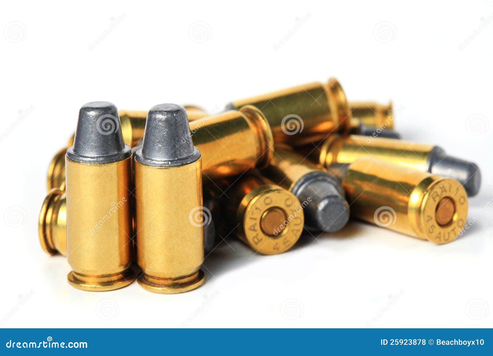 .45 ACP bullet. stock photo. Image of ammo, head, firearm - 25923878