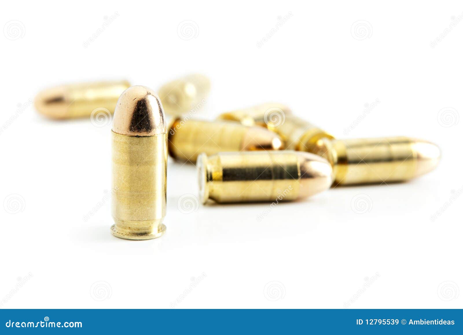 45 Caliber Bullets on White Stock Image - Image of vertical, isolated ...