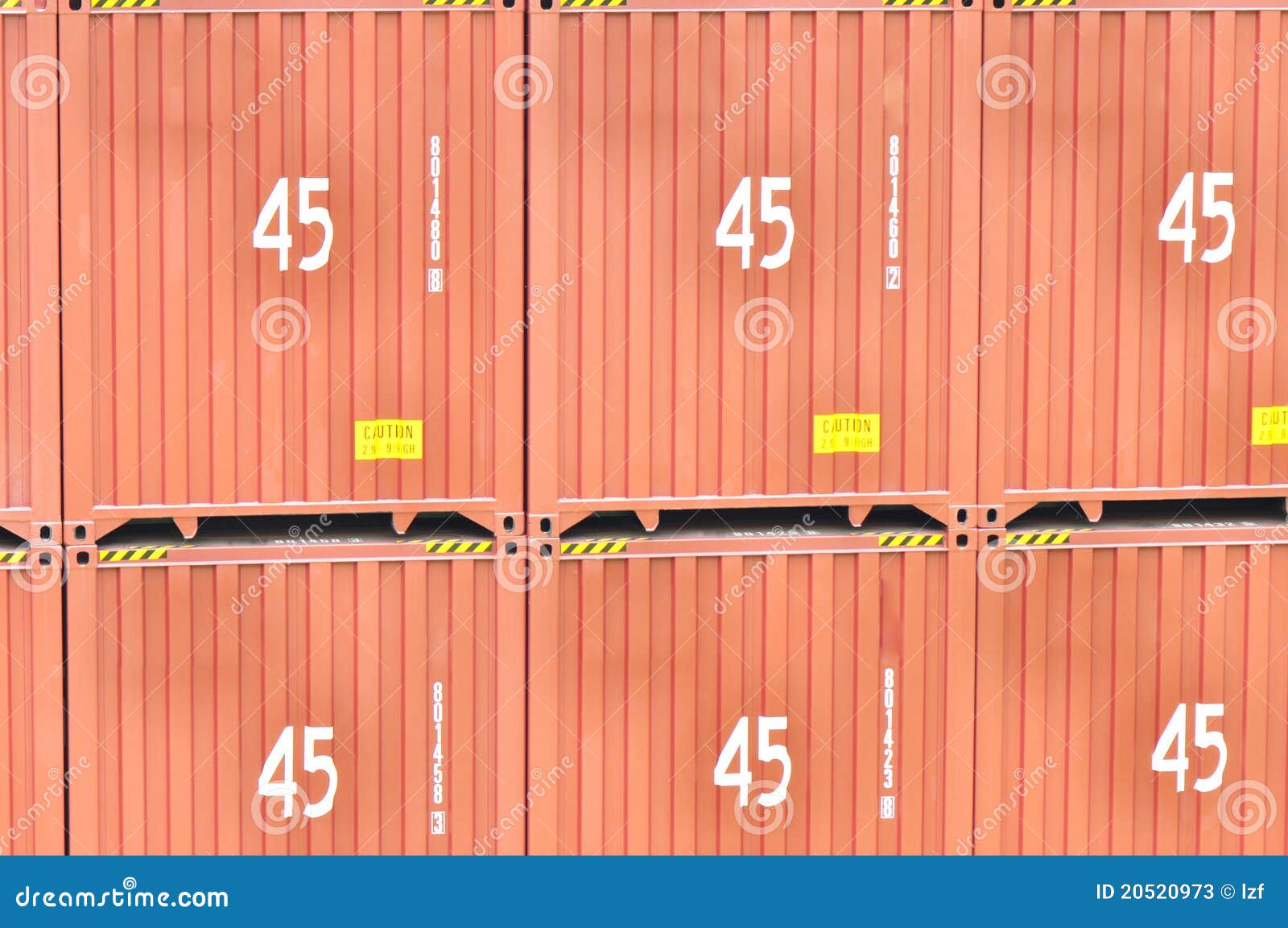 45 Feet High Freight Containers Stock Image - Image of dock, closeup ...
