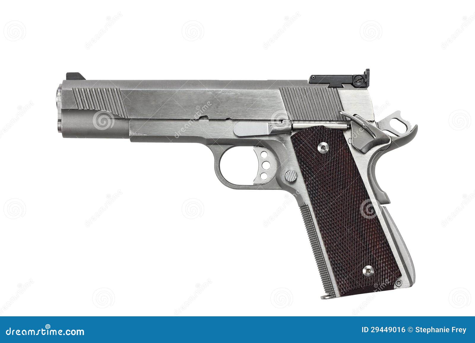 45 Kaliber-Pistole stockfoto. Bild von automobil, silber - 29449016