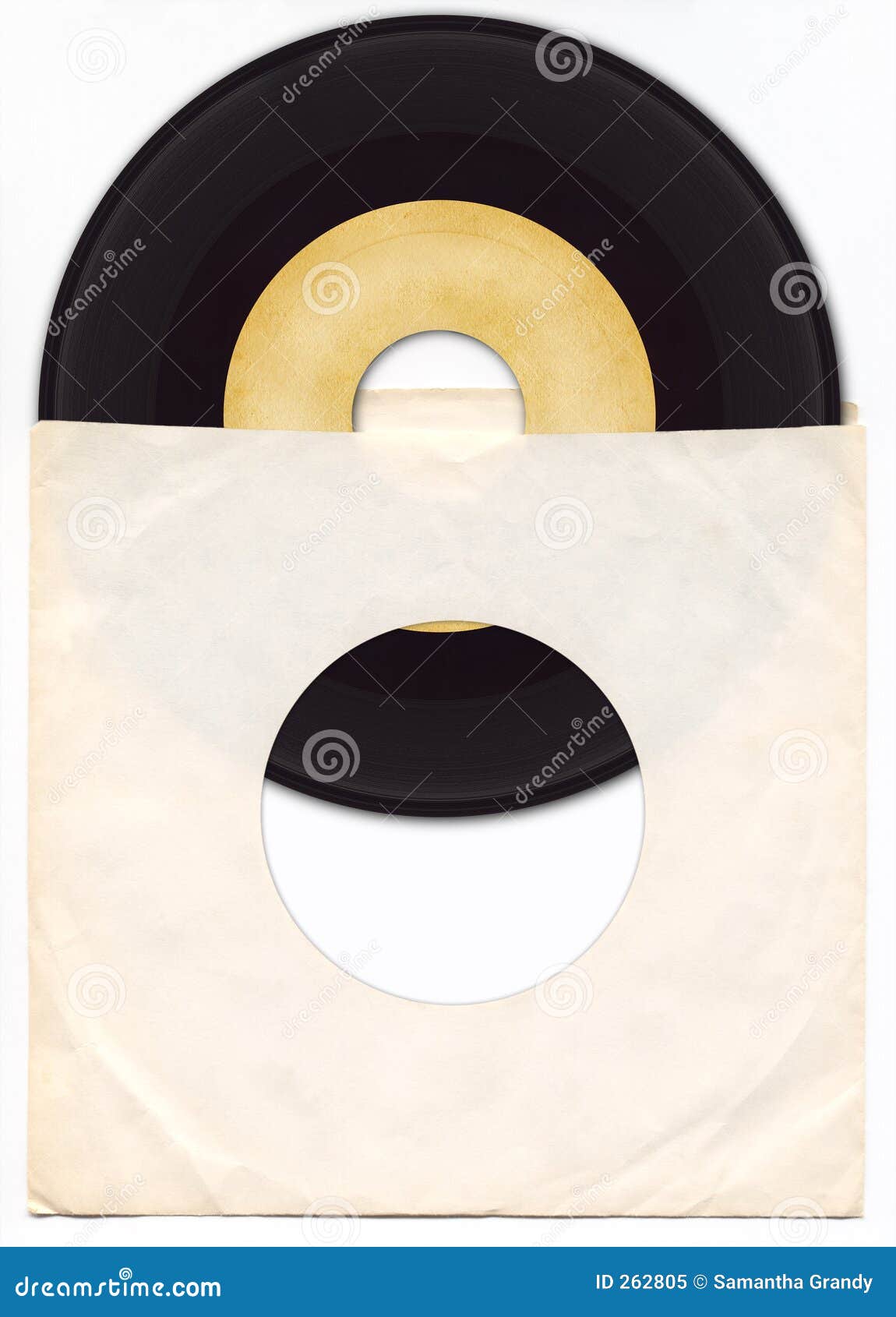 45rpm Vinyl Record with Sleeve Stock Image - Image of roll, black: 262805