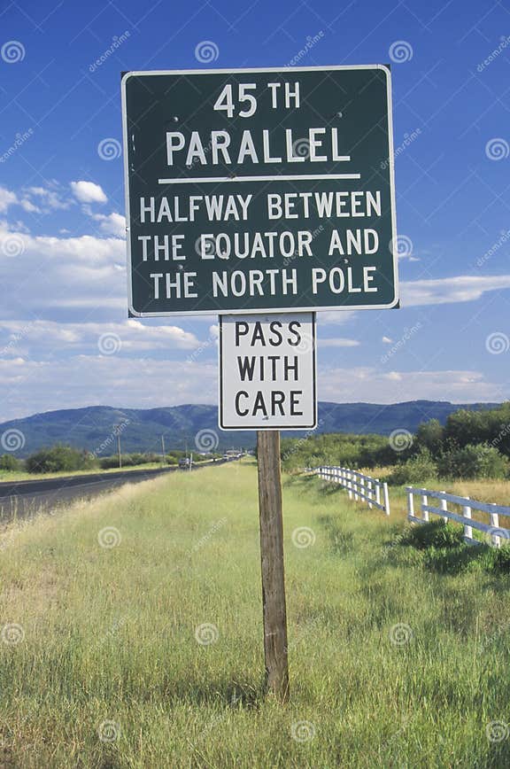 45th Parallel sign stock photo. Image of pole, passing - 26284534